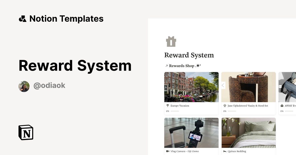 Reward System Template by Odia | Notion Marketplace