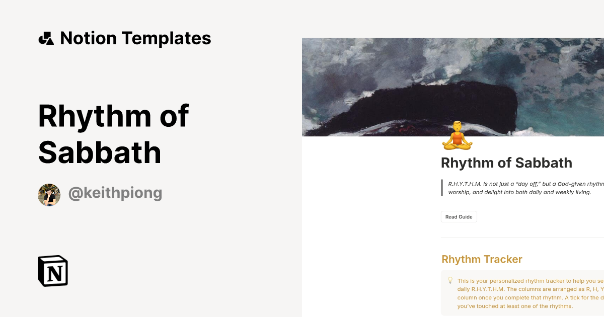 Rhythm of Sabbath Template | Notion Marketplace