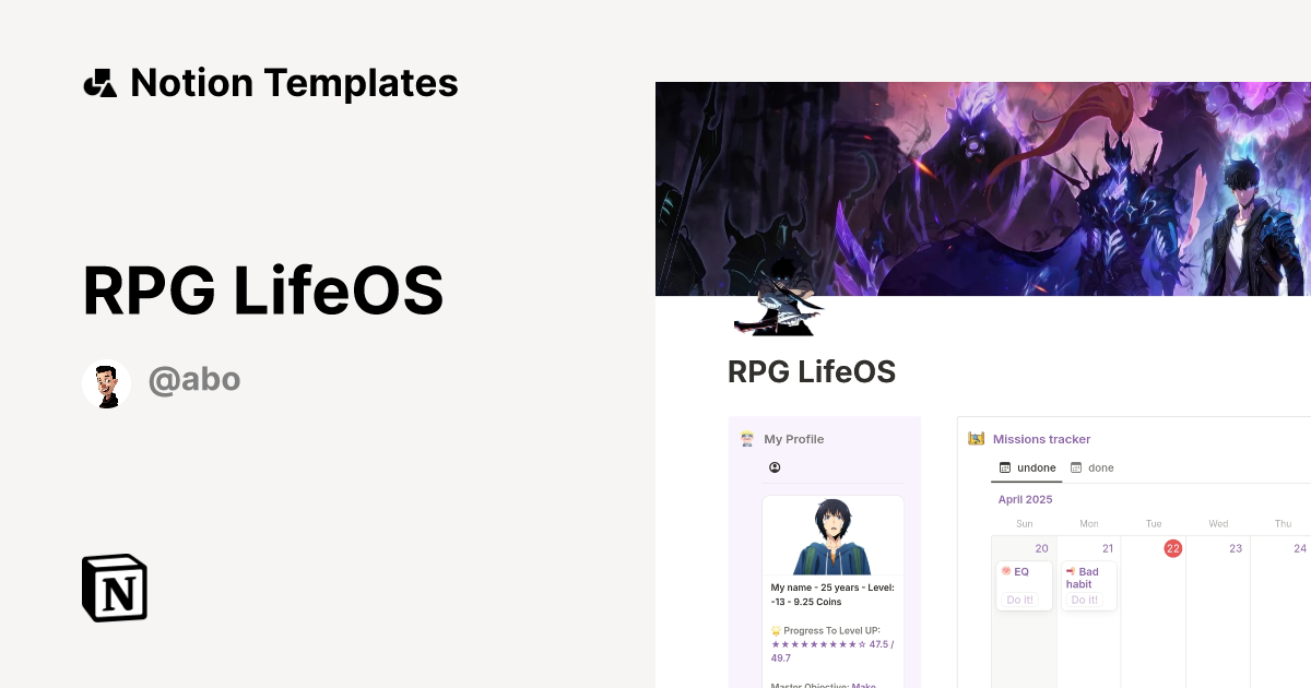 RPG LifeOS Template by Abo | Notion Marketplace