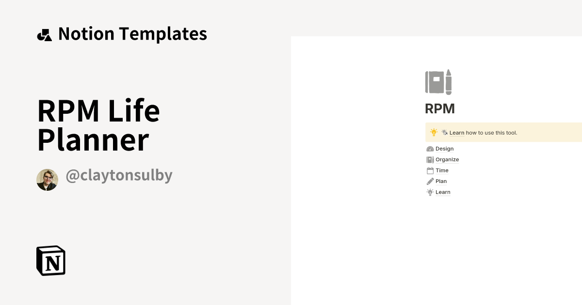 RPM Life Planner Template | Notion Marketplace