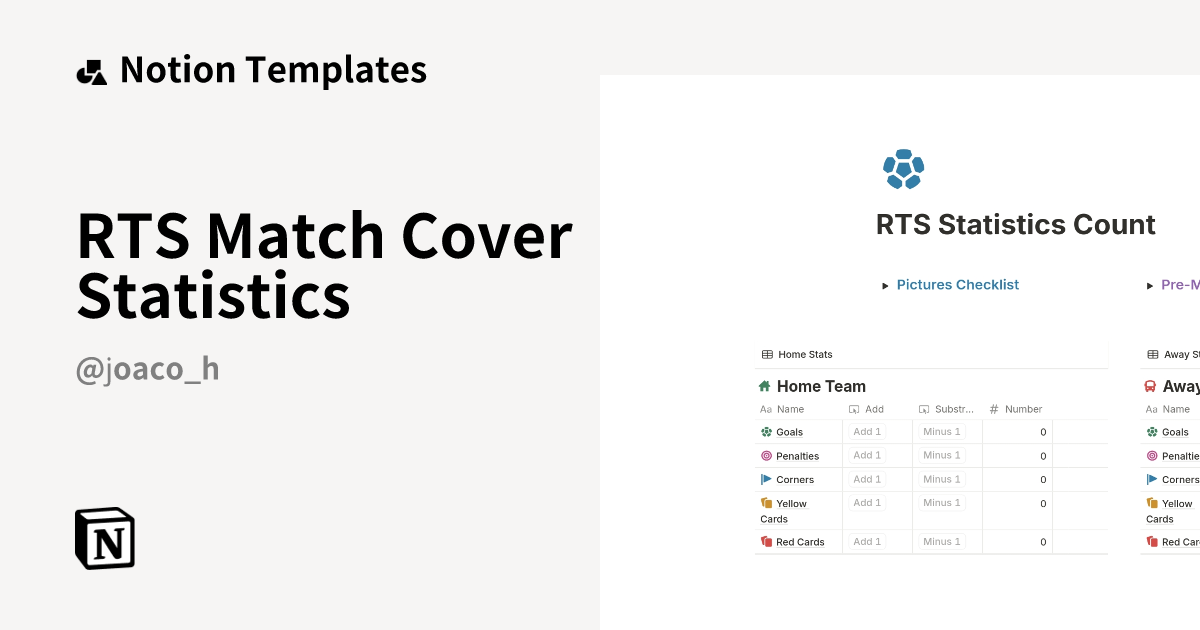 RTS Match Cover Statistics Template by Joaquin H | Notion Marketplace