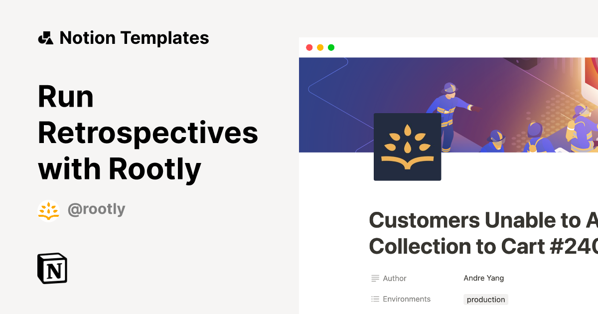 Run Retrospectives with Rootly Template | Notion Marketplace