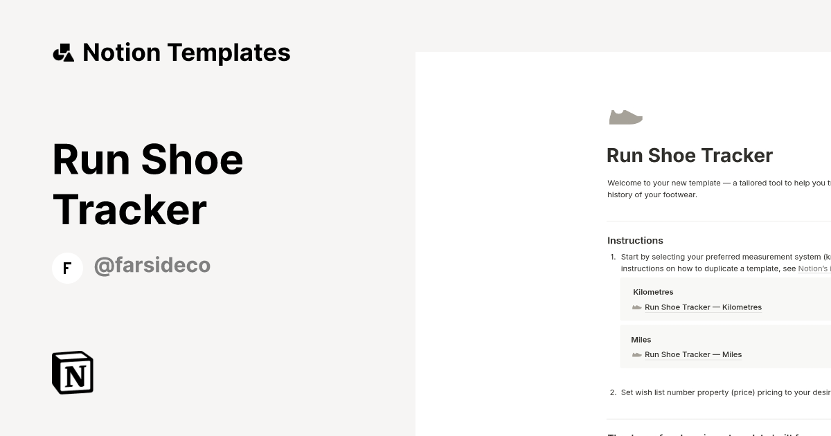 Run Shoe Tracker Template | Notion Marketplace