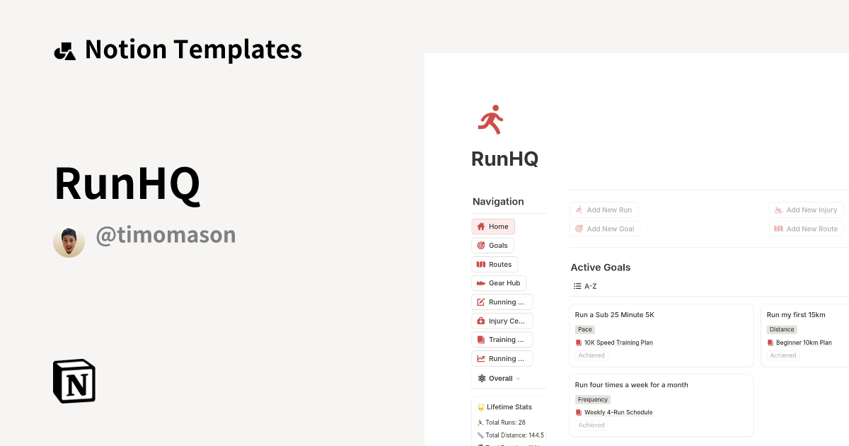RunHQ Template | Notion Marketplace