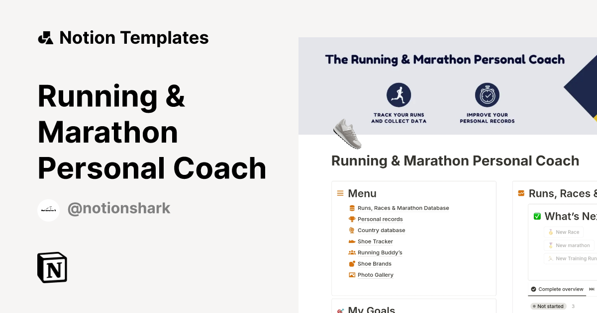 Running & Marathon Personal Coach Template | Notion Marketplace