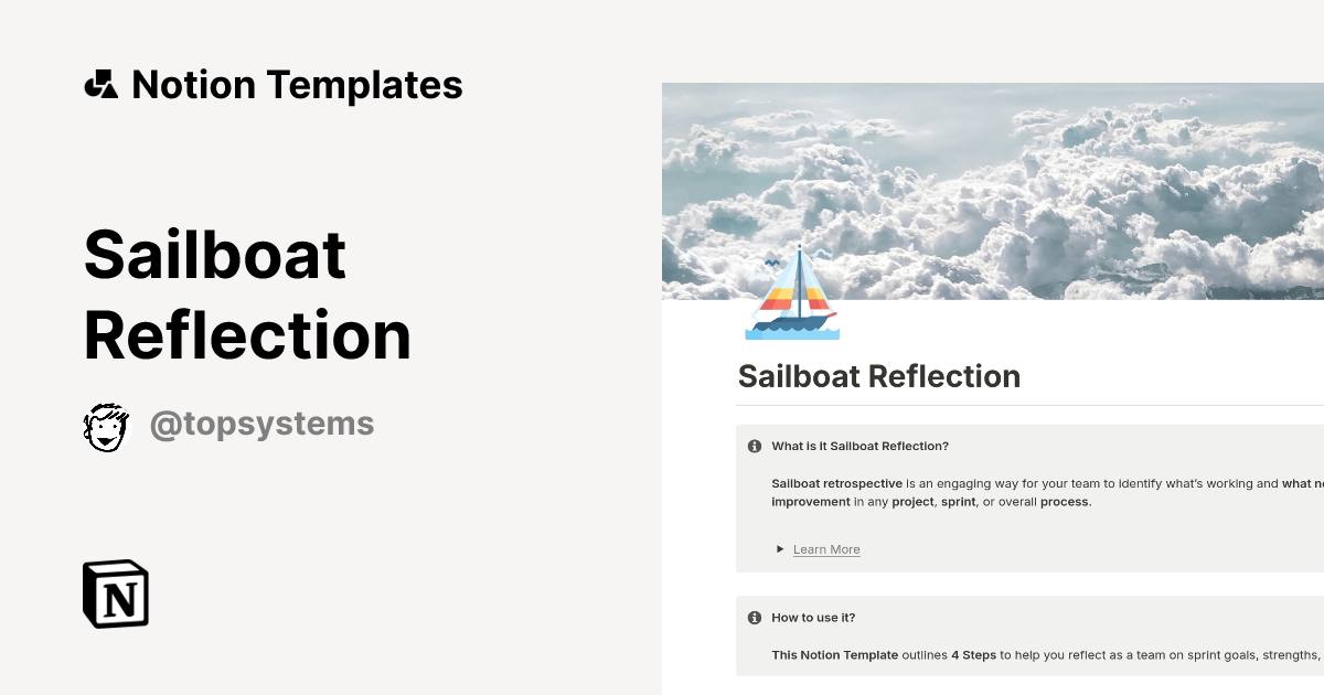 Sailboat Reflection Template by TopSystems.io | Notion Marketplace