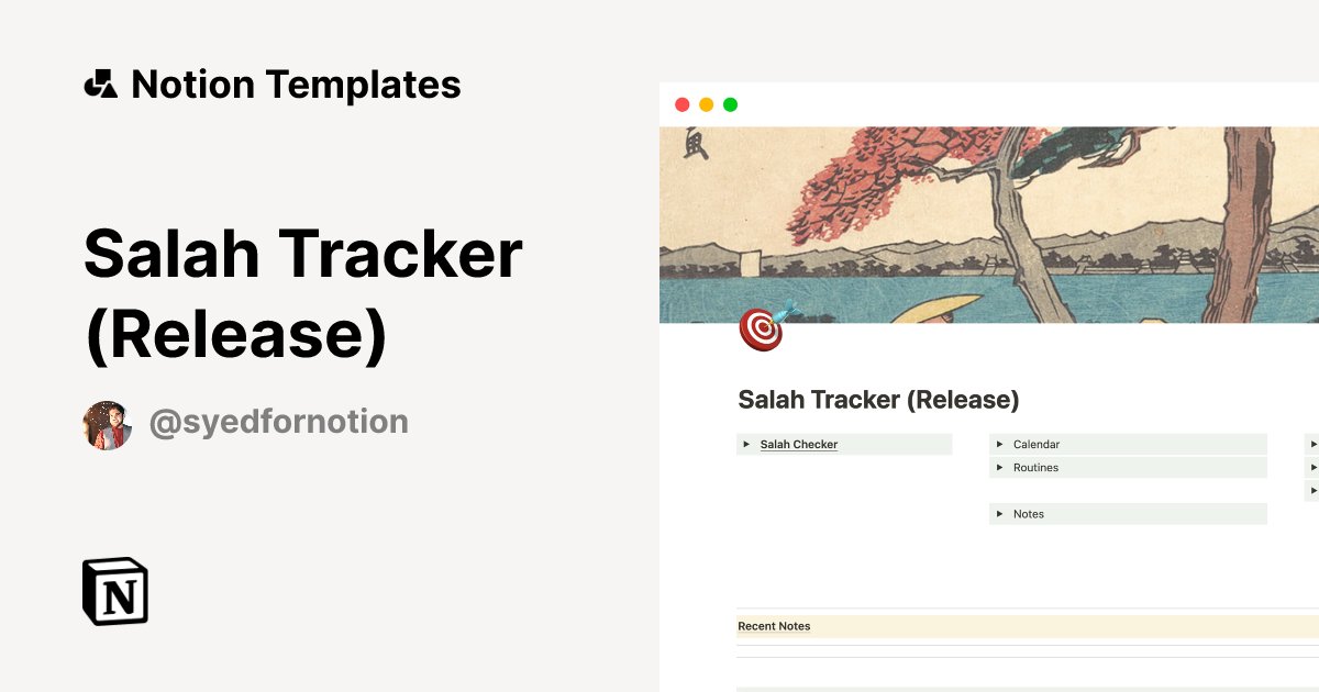 Salah Tracker (Release) Template by Syed Ms | Notion Marketplace