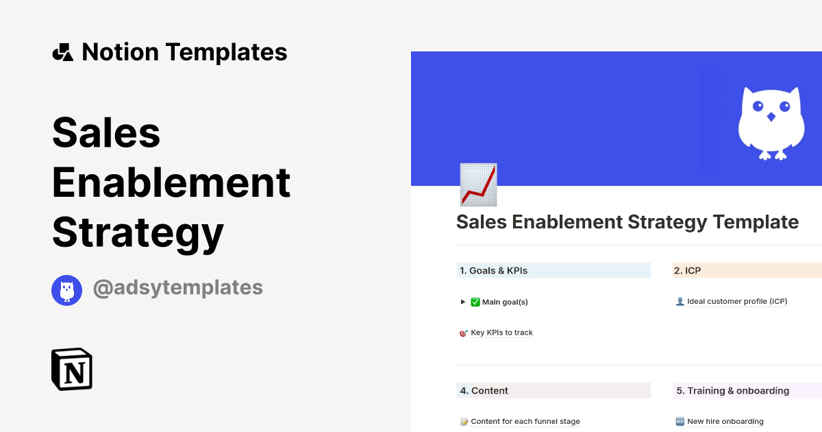 Sales Enablement Strategy Template | Notion Marketplace