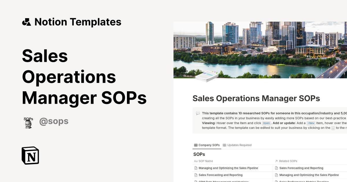 Sales Operations Manager SOPs Template by SOPs | Notion Marketplace