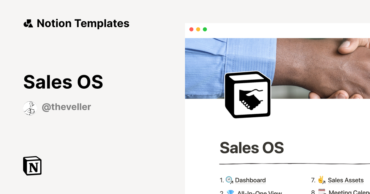 Sales OS Template by Ignacio Velásquez (TheVeller) | Notion Marketplace