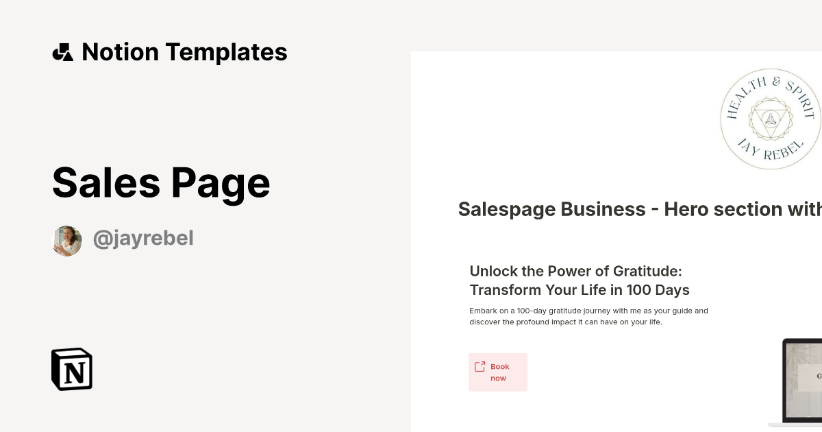 Sales Page Template | Notion Marketplace