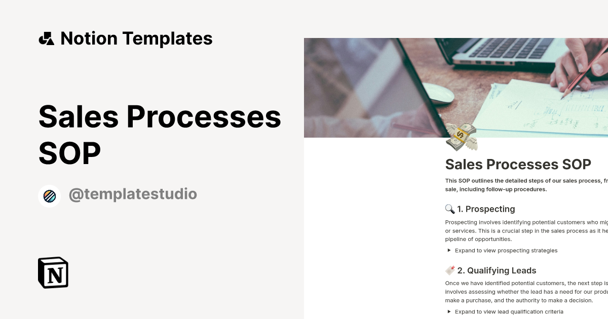 Sales Processes SOP Template by Template Studio | Notion Marketplace