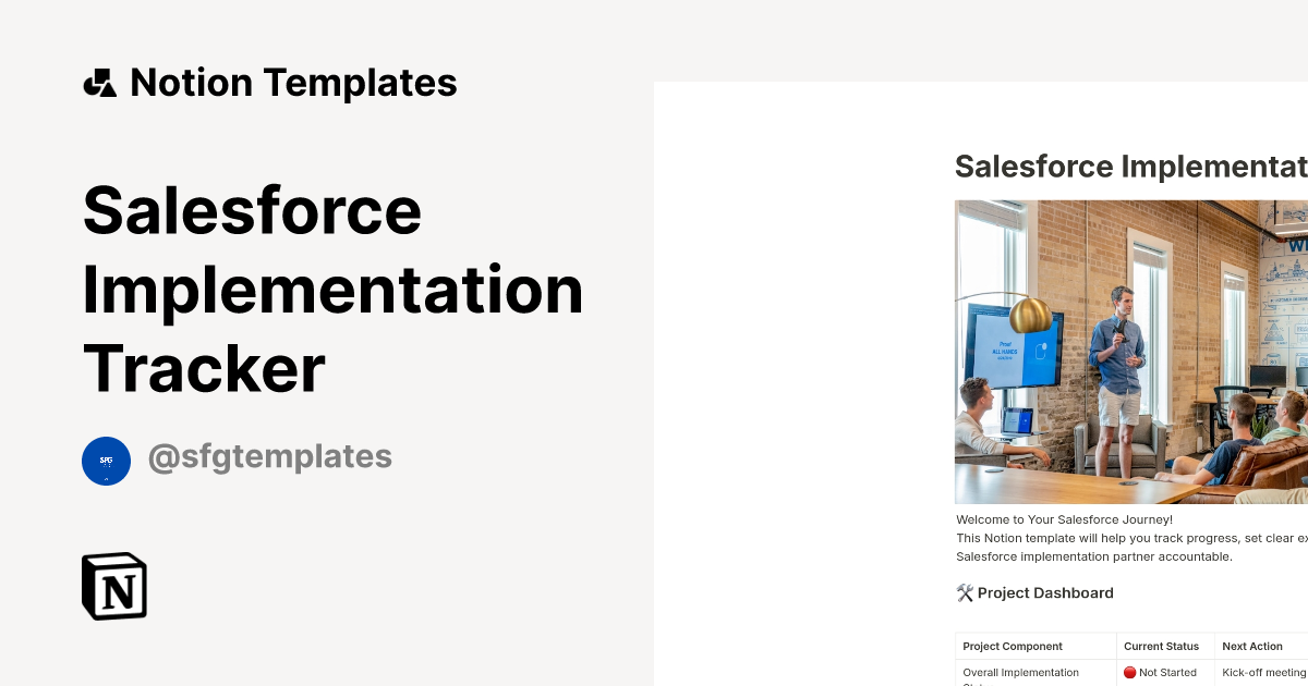 Salesforce Implementation Tracker Template by SFG Templates | Notion ...