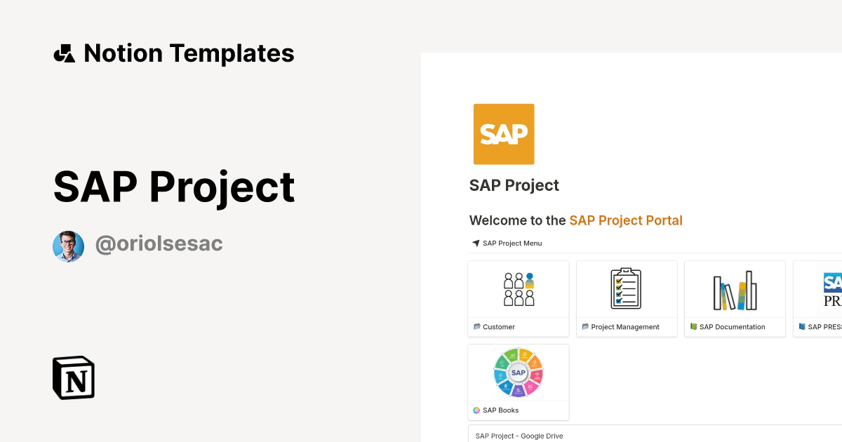 SAP Project Template | Notion Marketplace