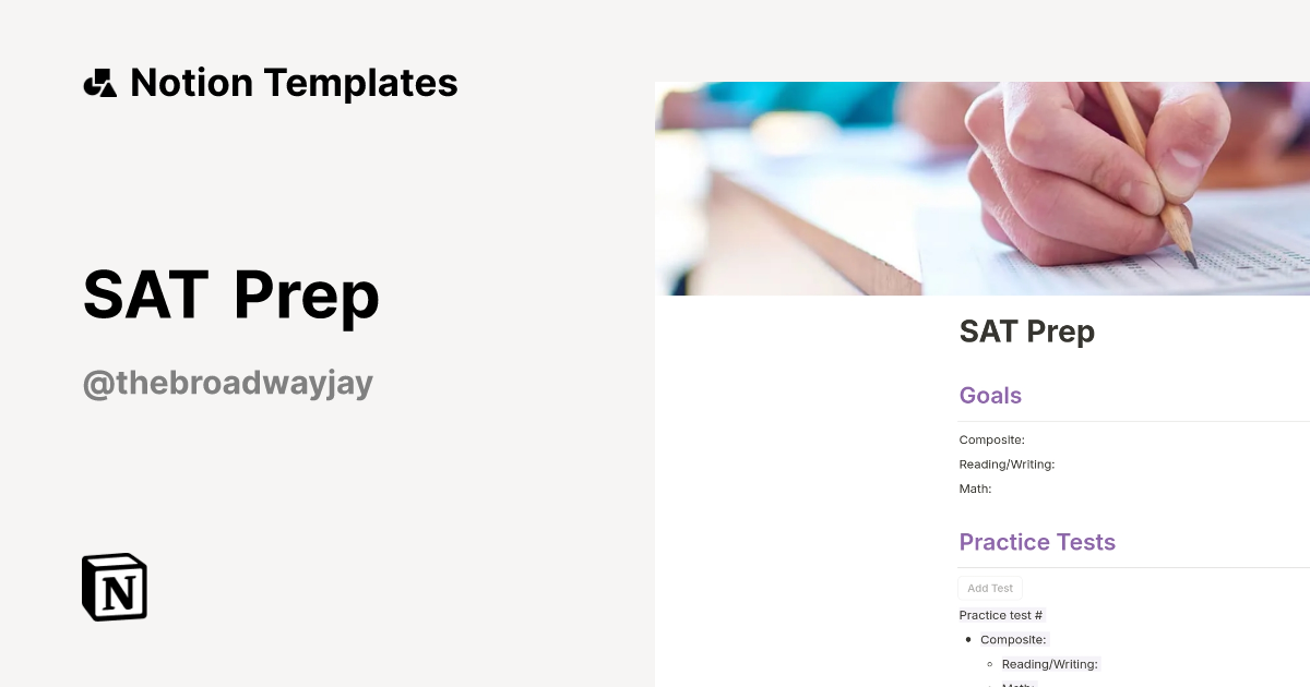 SAT Prep Template by Jay | Notion Marketplace