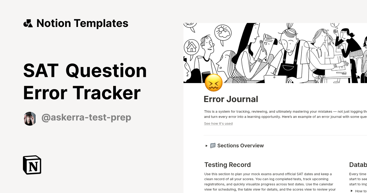SAT Question Error Tracker Template | Notion Marketplace