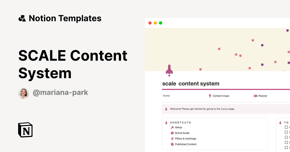 SCALE Content System Template | Notion Marketplace