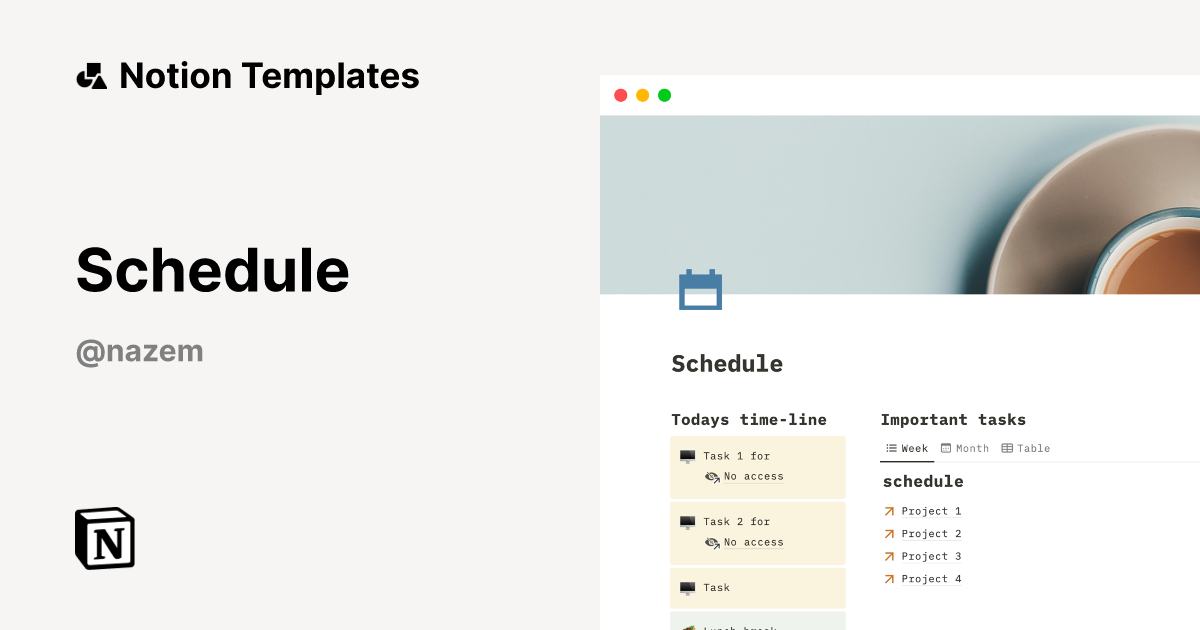 Schedule Template | Notion Marketplace