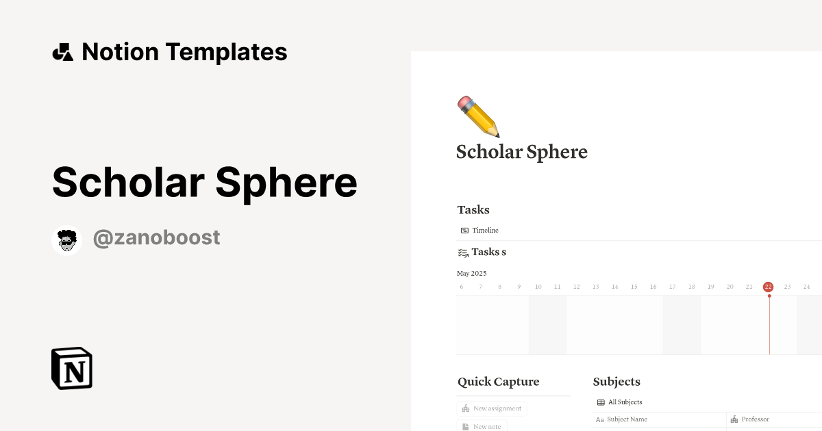 Scholar Sphere Template | Notion Marketplace