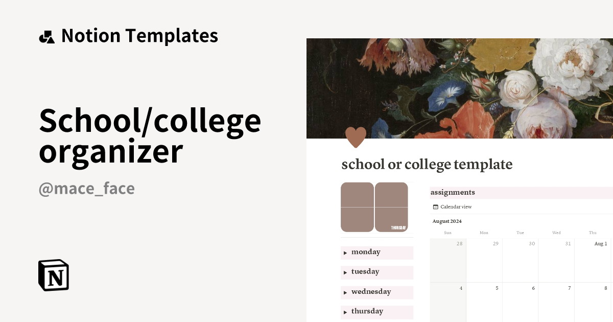 School/college organizer Template by macey