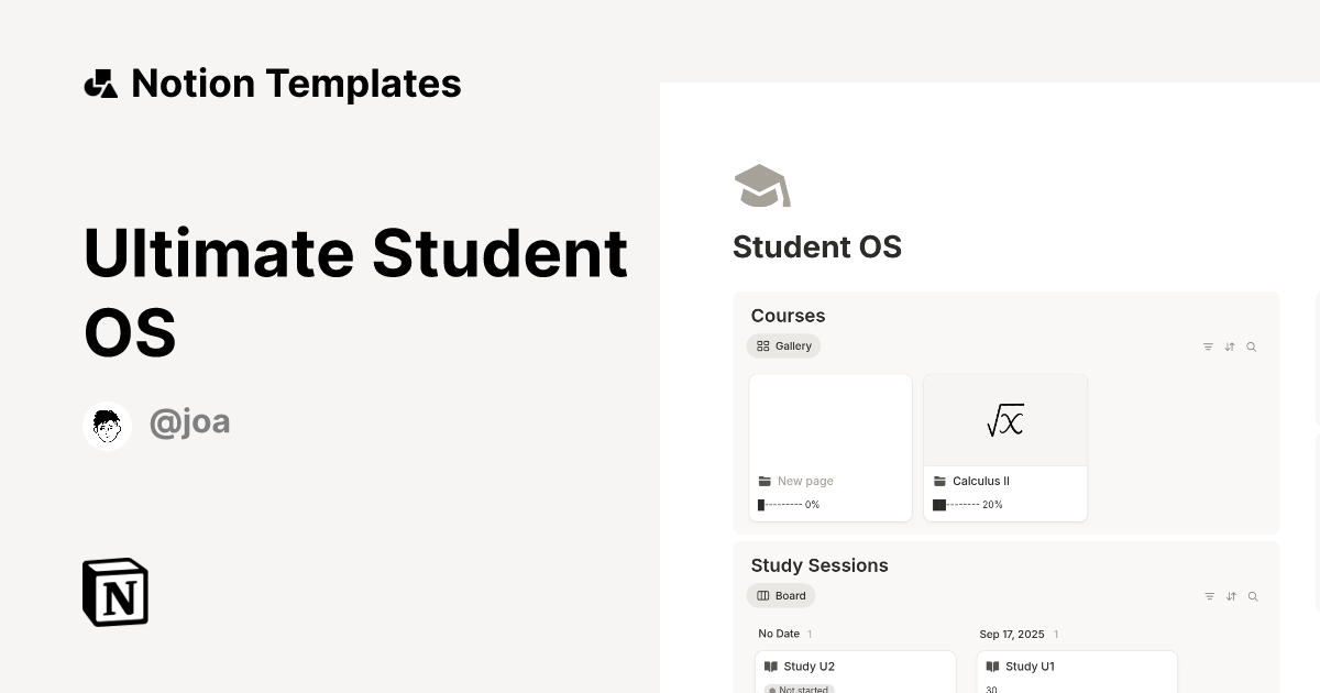 Ultimate Student OS Template | Notion Marketplace