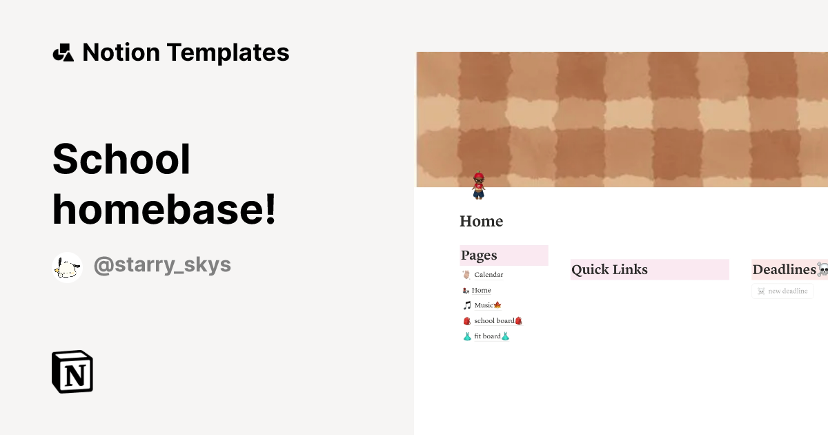 School homebase! Template | Notion Marketplace