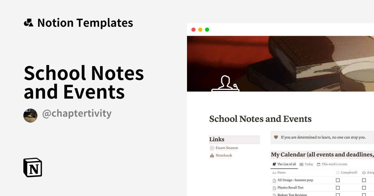 School Notes and Events Template | Notion Marketplace