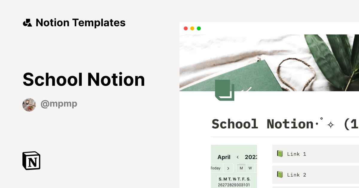 School Notion Template by mpmp | Notion Marketplace