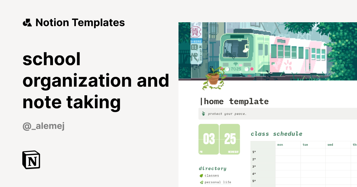 school organization and note taking Template by _alemej | Notion ...