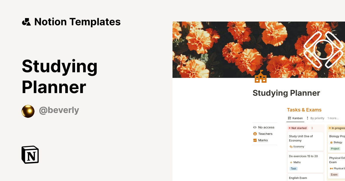 Studying Planner Template | Notion Marketplace