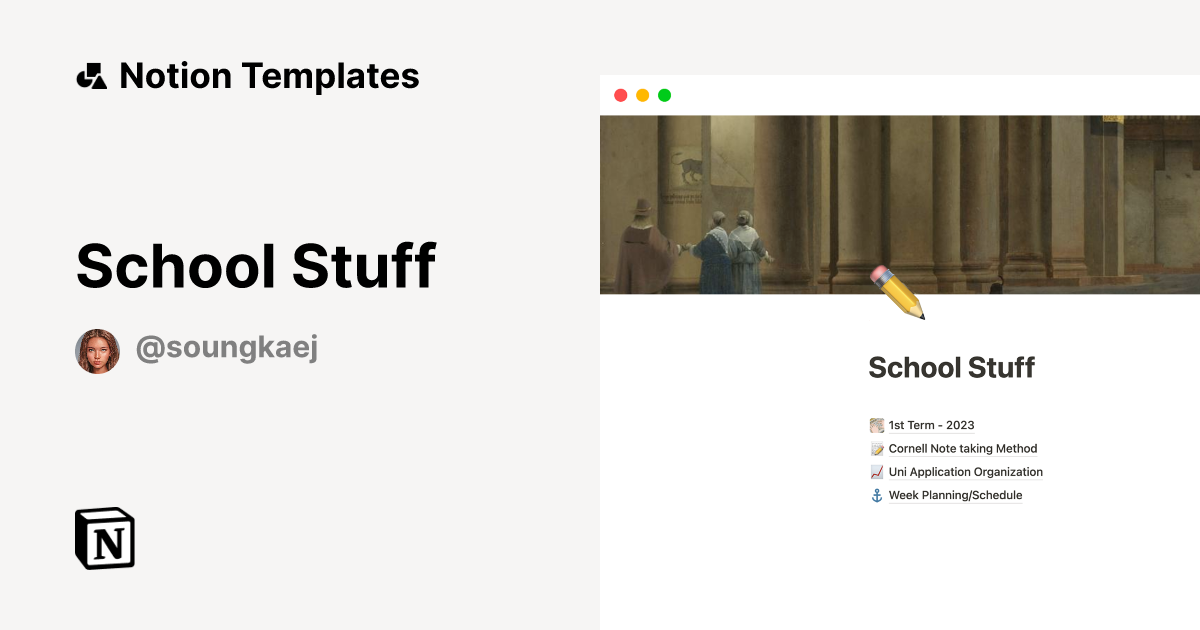 School Stuff Template by Jay Lin | Notion Marketplace