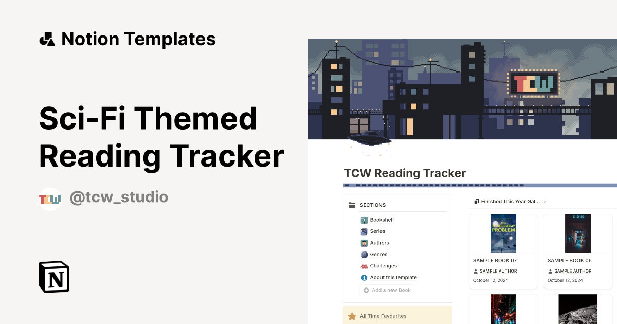 Sci-Fi Themed Reading Tracker Template | Notion Marketplace