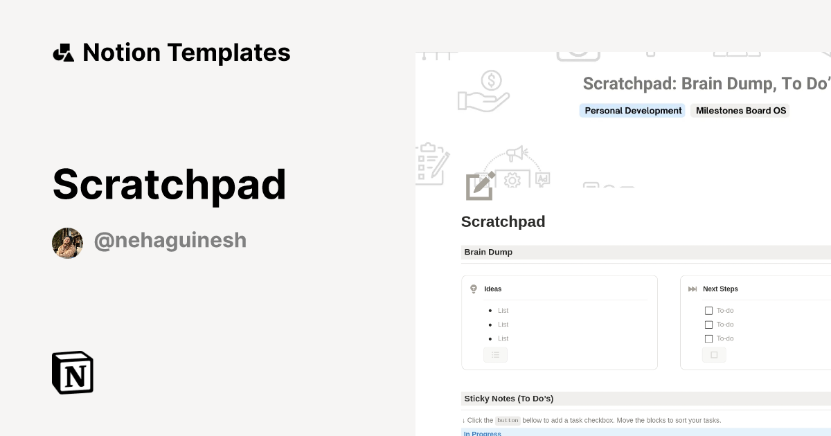 Scratchpad Template by Neha Guinesh | Notion Marketplace