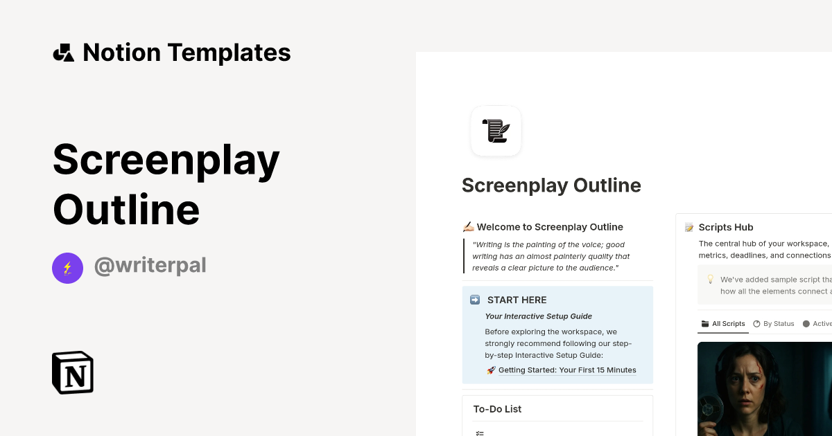 Screenplay Outline Template | Notion Marketplace