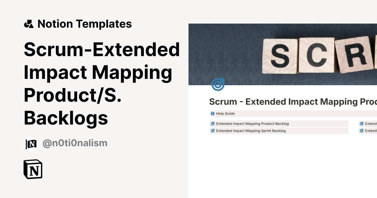 Scrum-Extended Impact Mapping Product/S. Backlogs Template by ...