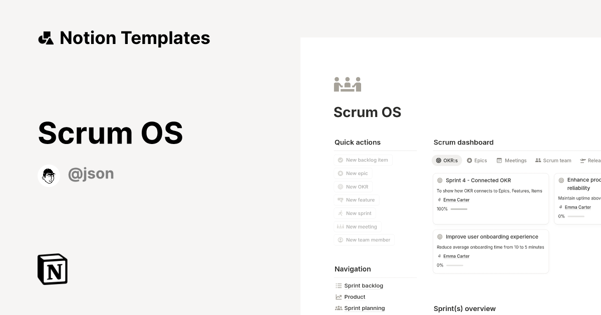 Scrum OS Template | Notion Marketplace