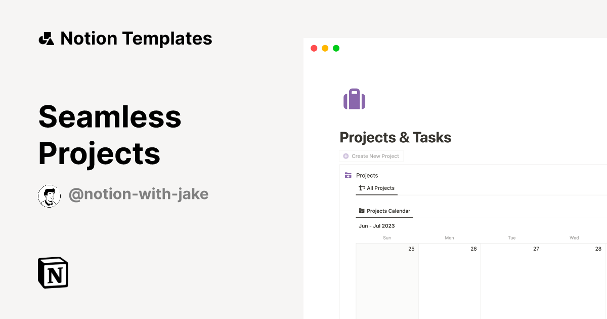 Seamless Projects Template | Notion Marketplace