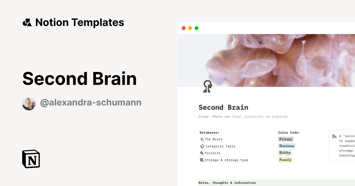 Second Brain Template | Notion Marketplace