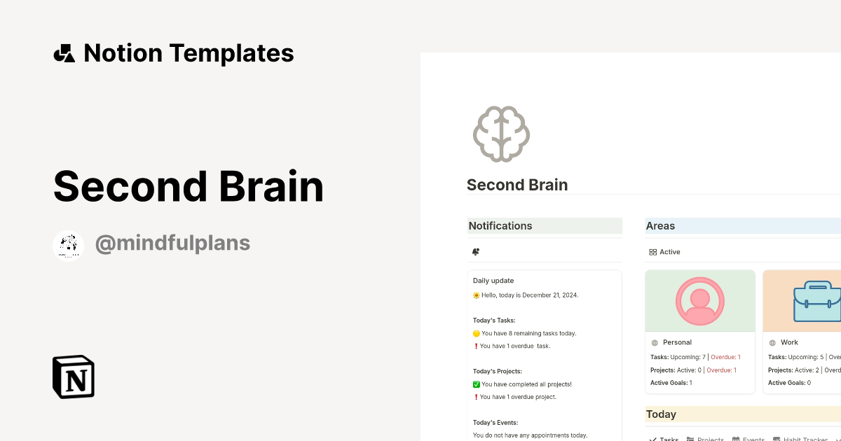 Second Brain Template | Notion Marketplace