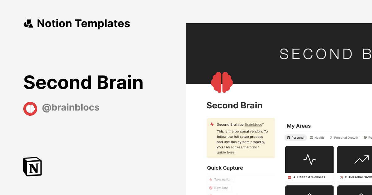 Second Brain Template | Notion Marketplace