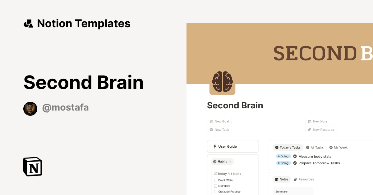 Second Brain Template | Notion Marketplace