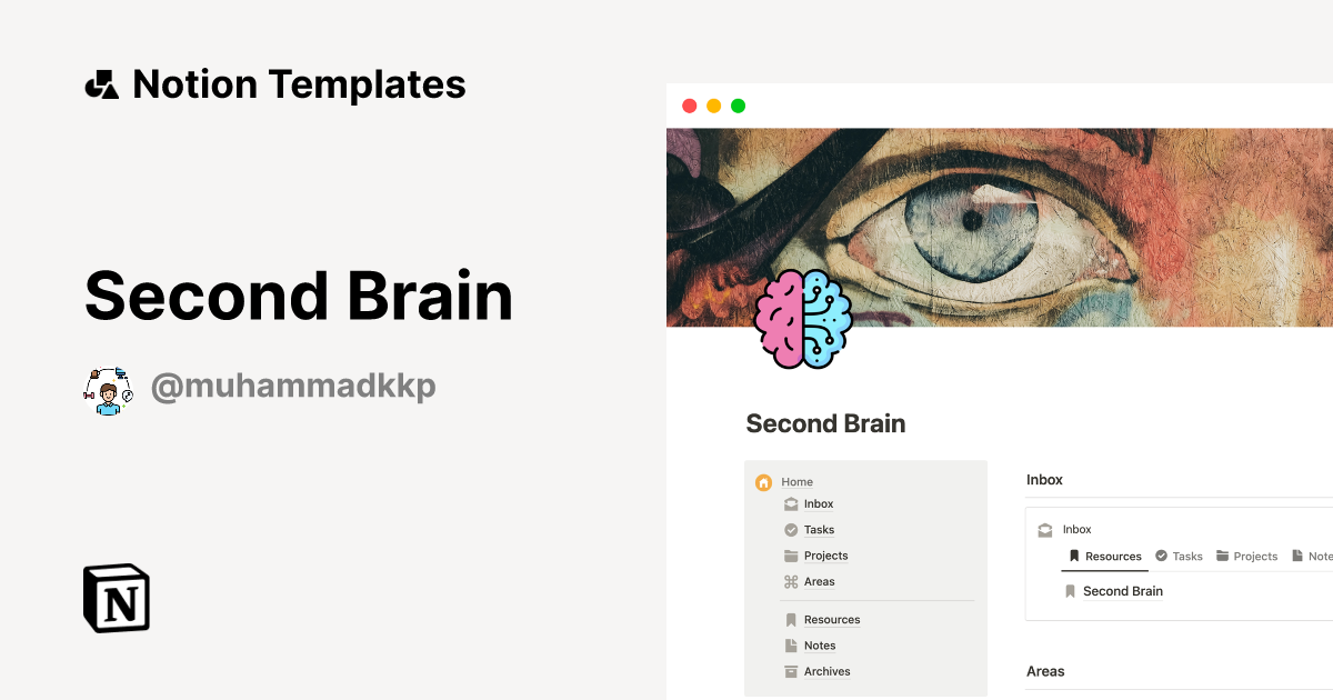Second Brain Template by Muhammadkkp | Notion Marketplace