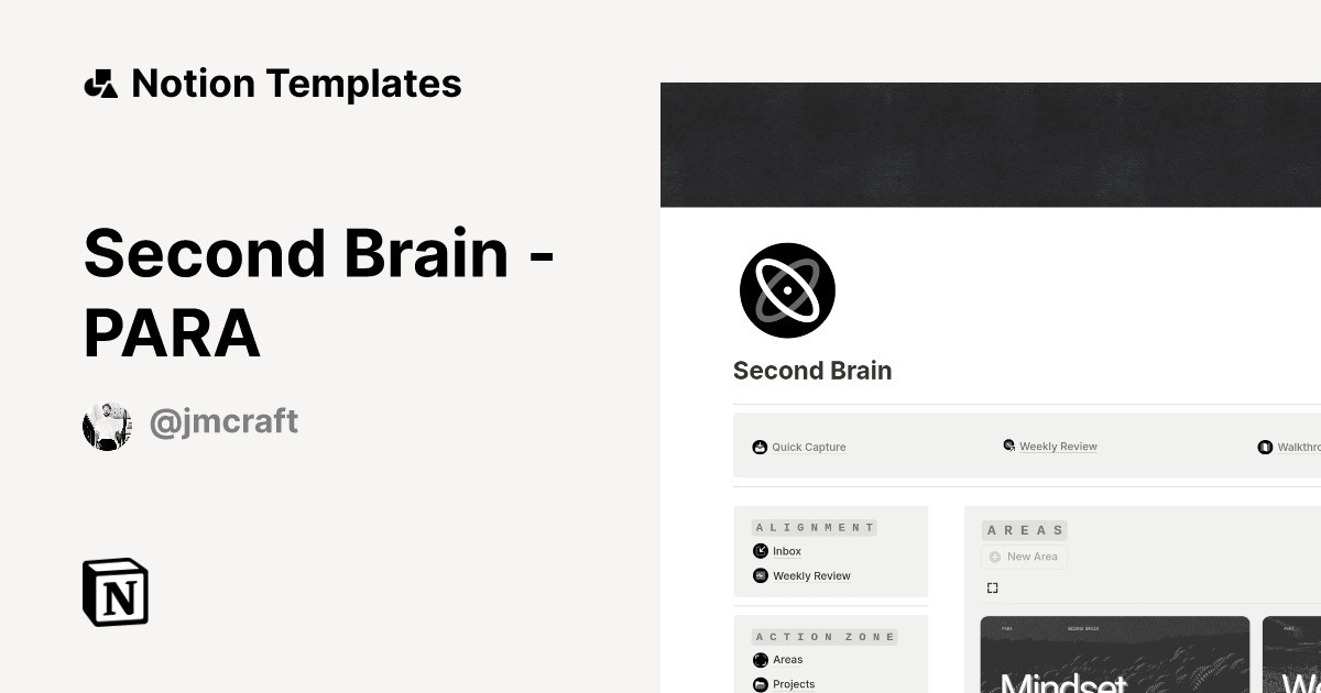 Second Brain - PARA Template by JM Craft | Notion Marketplace