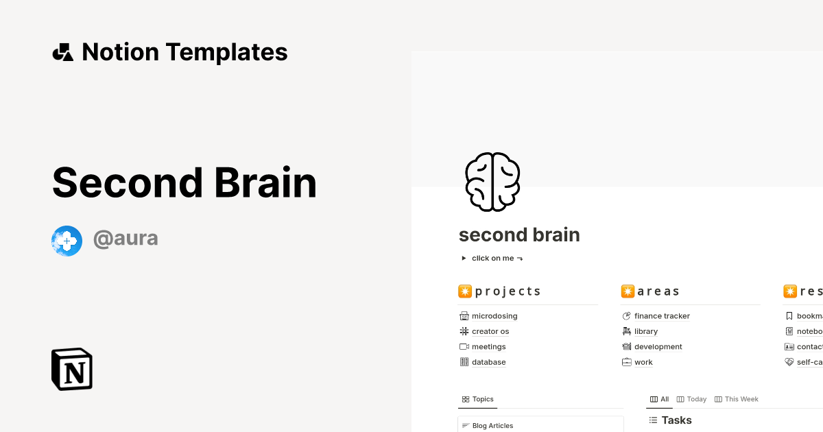 Second Brain Template | Notion Marketplace