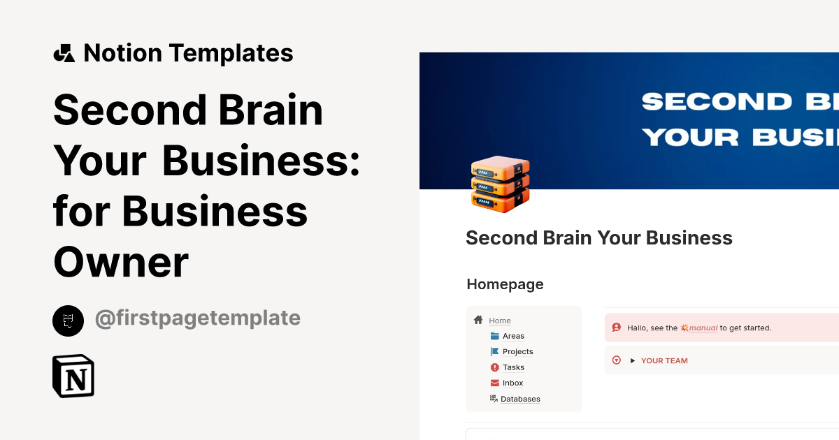 Second Brain Your Business: for Business Owner Template | Notion ...