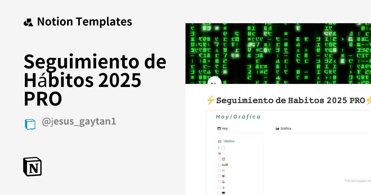 Seguimiento de Hábitos 2025 PRO Template | Notion Marketplace
