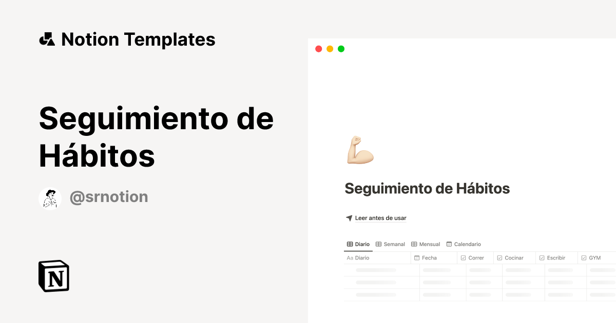 Seguimiento de Hábitos Template by Sr.Notion | Notion Marketplace