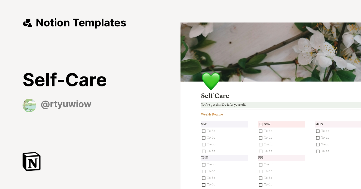 Self-Care Template | Notion Marketplace