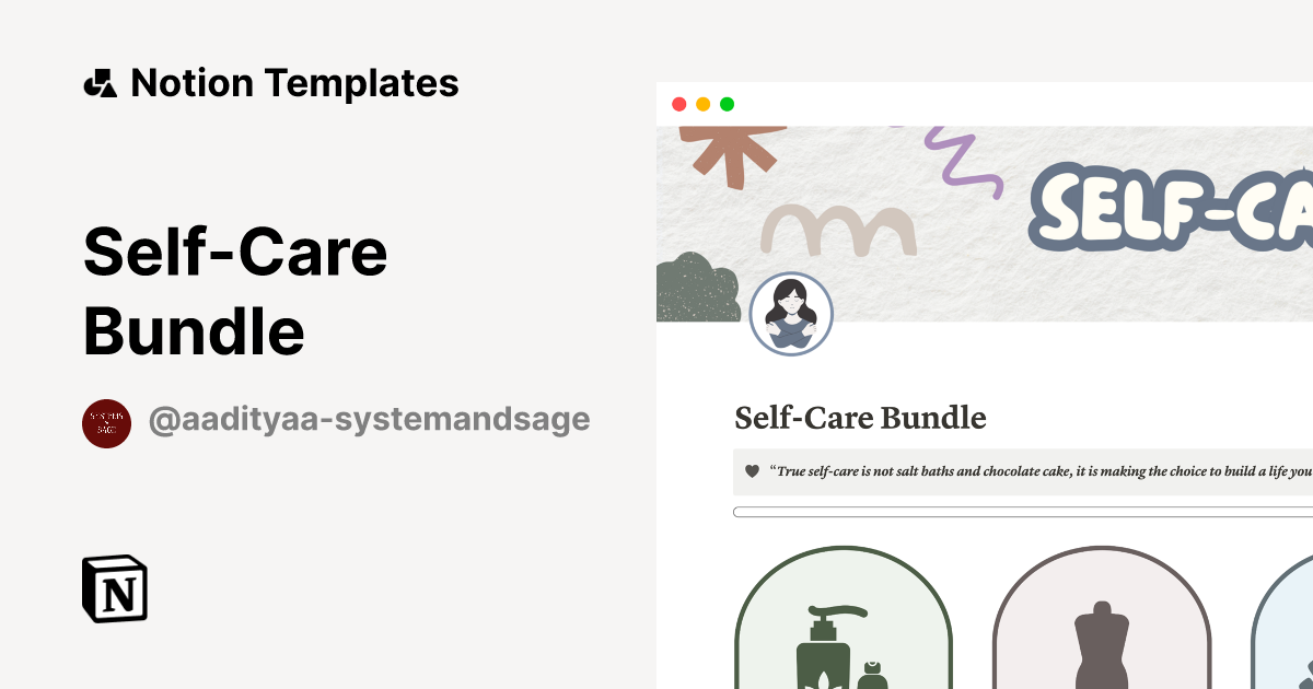 Self-Care Bundle Template | Notion Marketplace