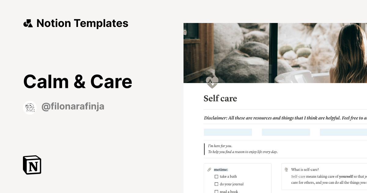 Calm & Care Template | Notion Marketplace